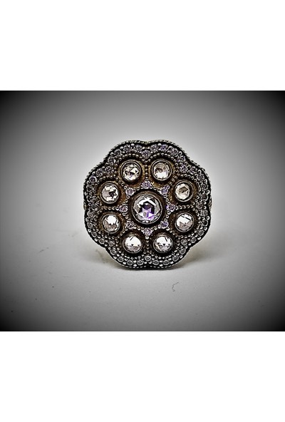 Orhan Güneş Gümüş Divanhane Çivisi Elmas Montür Gümüş Yüzük