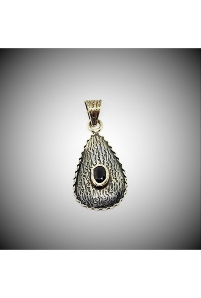 Orhan Güneş Gümüş Kolye Ucu Gümüş Ortası Taşlı