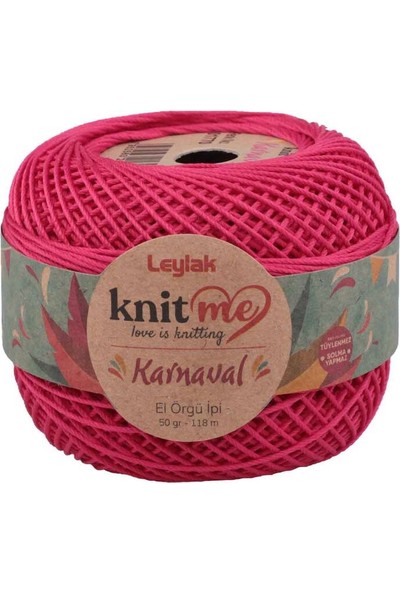 Leylak Knit Me Karnaval El Örgü Ipi Fuşya 01770 50 Gr.