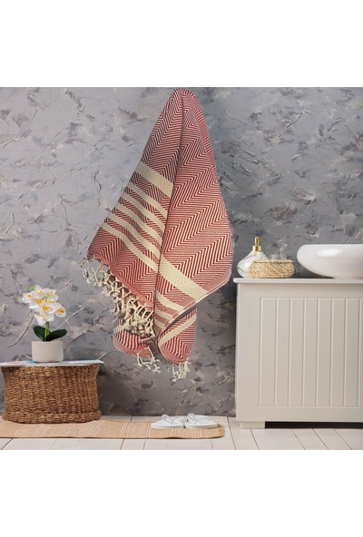 Degarza Peştamal Balık Sırtı Desen Pamuk Bambu Karışımı Kırmızı 105 x 175 cm Degarza Peştamal Balık Sırtı Desen Pamuk Bambu Karışımı Kırmızı 105 x 175 cm