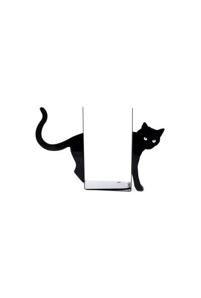 ABM Desing Abm Design Kara Kedi Figürlü Dekoratif Metal Kitap Tutucu, Kitap Desteği Ev ve Ofis Dekorasyon ABM Desing Abm Design Kara Kedi Figürlü Dekoratif Metal Kitap Tutucu, Kitap Desteği Ev ve Ofis Dekorasyon