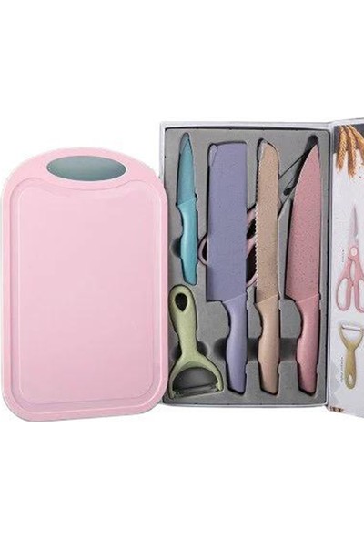 Kiyomi Renkli Paslanmaz Çelik Bıçak Seti - 7 Parça