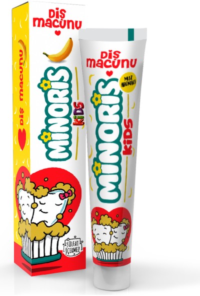 Minoris Kids Diş Macunu 75ML Sülfatsız, Vegan Minoris Kids Diş Macunu 75ML Sülfatsız, Vegan