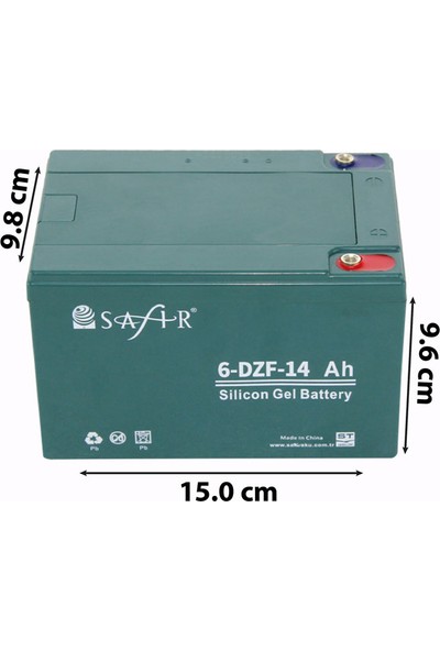 Safir Jel Akü 12 V - 14 Ah ( Yeni Tarihli )