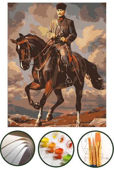 Sayılarla Boyama Hobi Seti 40x50 CM - Atatürk