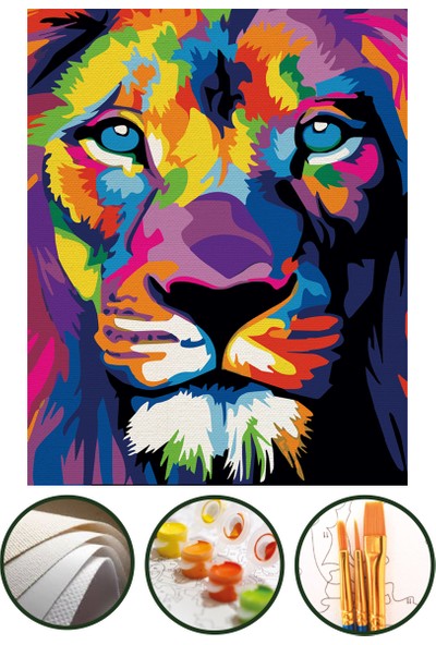 Sayılarla Boyama Hobi Seti 40x50 CM - Aslan