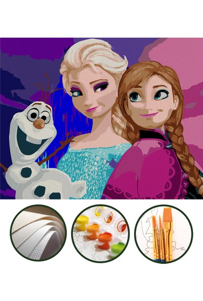 Sayılarla Boyama Hobi Seti 40x50 CM - Elsa & Karlar Ülkesi Sayılarla Boyama Hobi Seti 40x50 CM - Elsa & Karlar Ülkesi