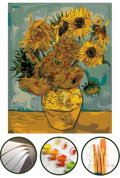 Sayılarla Boyama Hobi Seti 40x50 CM - Ayçiçekleri