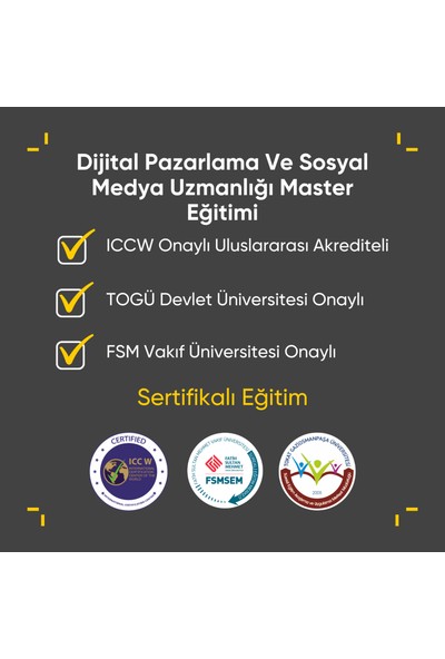 Güvennet Akademi Dijital Pazarlama ve Sosyal Medya Uzmanlığı Master Eğitimi Togü Onaylı Güvennet Akademi Dijital Pazarlama ve Sosyal Medya Uzmanlığı Master Eğitimi Togü Onaylı