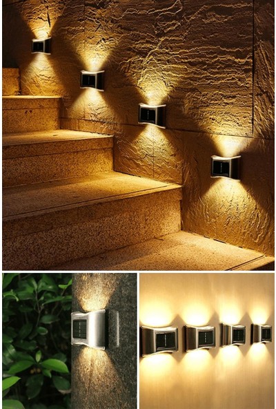 Krds Çift Yönlü Modern Solar Duvar Lamba Dekoratif Metal Aplik Güneş Enerjili Krds Çift Yönlü Modern Solar Duvar Lamba Dekoratif Metal Aplik Güneş Enerjili