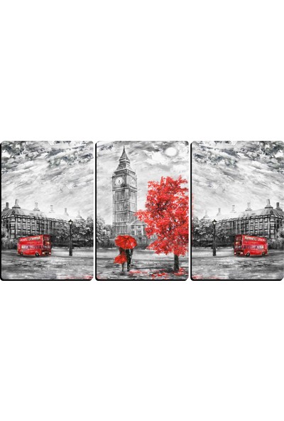 Reklam Ofisi Londra Paris Sokak Reprodüksiyon 3 Parçalı Kanvas Tablo ve Saat Kombinli Reklam Ofisi Londra Paris Sokak Reprodüksiyon 3 Parçalı Kanvas Tablo ve Saat Kombinli