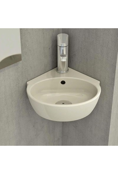 Bocchi Taormina Arch Köşe Lavabo 30 cm Parlak Bisküvi 1392-014-0126 Bocchi Taormina Arch Köşe Lavabo 30 cm Parlak Bisküvi 1392-014-0126