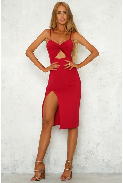The Stylist's Boutique Ip Askılı Kırmızı Elbise The Stylist's Boutique Ip Askılı Kırmızı Elbise