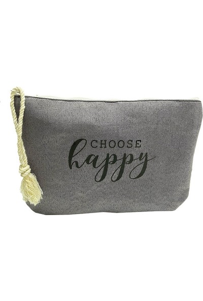 Vip Home Concept Makyaj Çantası Astarlı Vip Clutch Çanta 26X17 Cm-Gri Choose Happy Vip Home Concept Makyaj Çantası Astarlı Vip Clutch Çanta 26X17 Cm-Gri Choose Happy
