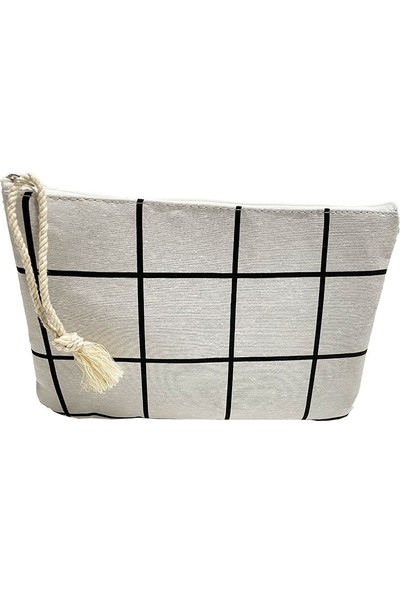 Vip Home Concept Makyaj Çantası Astarlı Vip Clutch Çanta 26X17 Cm-Beyaz Pano Vip Home Concept Makyaj Çantası Astarlı Vip Clutch Çanta 26X17 Cm-Beyaz Pano