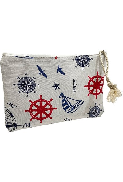 Vip Home Concept Makyaj Çantası Astarlı Vip Clutch Çanta 26X17 Cm-Marin Vip Home Concept Makyaj Çantası Astarlı Vip Clutch Çanta 26X17 Cm-Marin