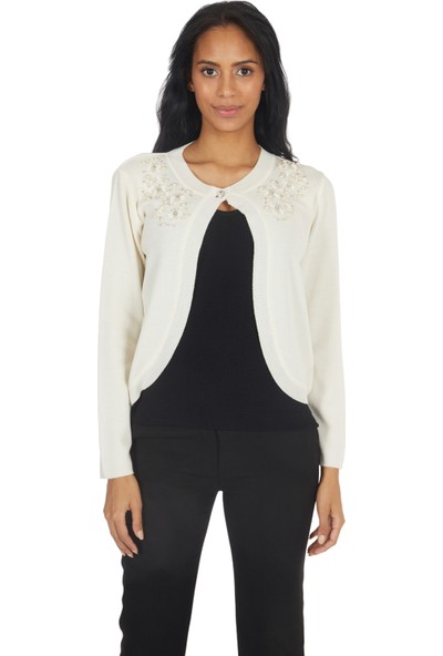 Solo El Işi Süslemeli Yünlü Triko Bolero Solo El Işi Süslemeli Yünlü Triko Bolero