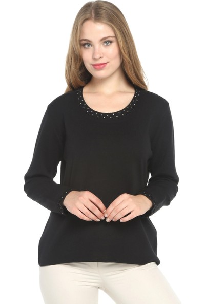 Solo Crystal Taşlı( Crystalized By Swarovski) Elegant Italyan Yün Bluz
