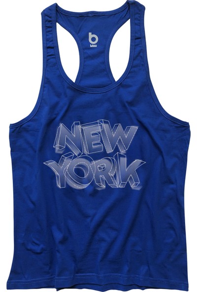 Bluu Newyorkstr Fitness Gym Tank Top Sporcu Atleti