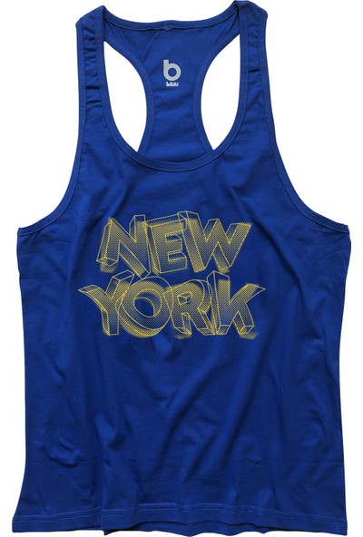 Bluu Newyorkstr Fitness Gym Tank Top Sporcu Atleti
