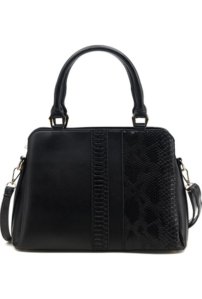 Polaris Cılt Kroko 2fx Siyah Kadın Kol Çantası