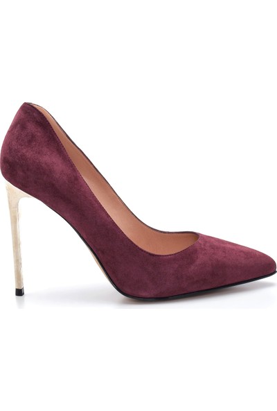 Derimod Kadın Deri Süet Metal Topuklu Stiletto Derimod Kadın Deri Süet Metal Topuklu Stiletto