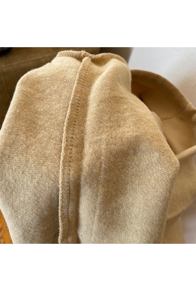 Stuclub Uni 3 Iplik Şardonlu Kapşonlu Kapuçino Sweatshirt %100 Pamuk