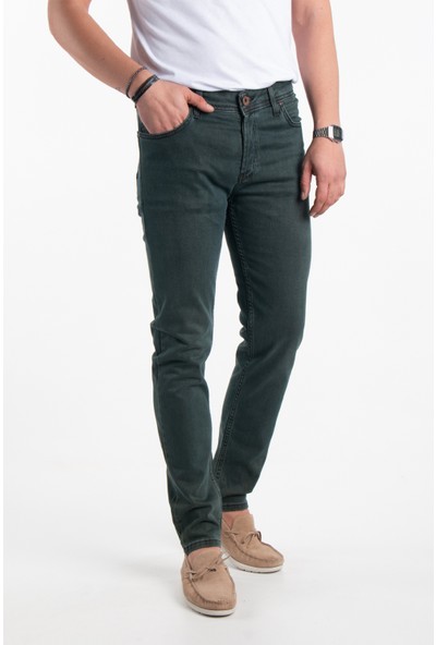 Zeki Özer Erkek Haki Normal Bel Slimfit Jean