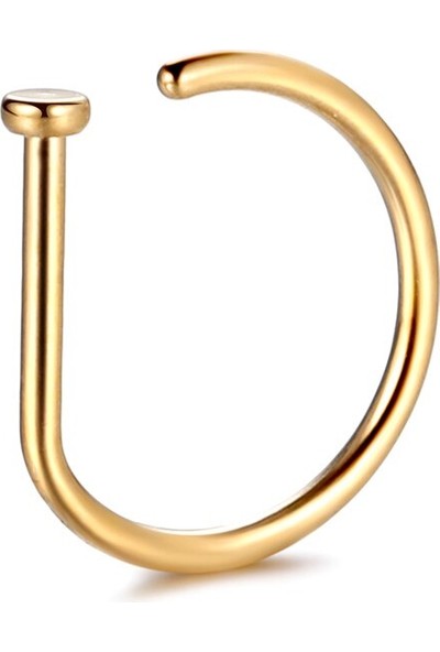 VipBT G23 Titanyum D Hızma Burun Piercing Altın Renk VipBT G23 Titanyum D Hızma Burun Piercing Altın Renk
