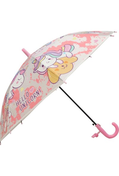 buradanaldım Çocuk Şemsiyesi Düdüklü Pembe Hello