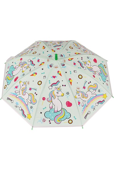buradanaldım Düdüklü Çocuk Şemsiyesi Yeşil Unicorn Desenli buradanaldım Düdüklü Çocuk Şemsiyesi Yeşil Unicorn Desenli