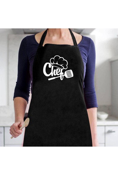Beam Siyah Chef Aşçı Şef Mutfak Önlüğü Beyaz Baskılı Beam Siyah Chef Aşçı Şef Mutfak Önlüğü Beyaz Baskılı