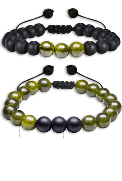 Tesbih Atölyesi Doğal Zebercet Peridot Oniks Taşı Doğal Taş Bileklik Seti Tesbih Atölyesi Doğal Zebercet Peridot Oniks Taşı Doğal Taş Bileklik Seti