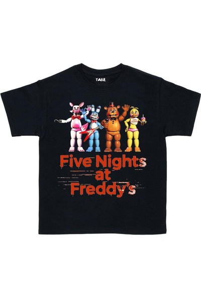 TakeTshirt Five Nights At Freddys Çocuk Tişört Siyah Fnaf TakeTshirt Five Nights At Freddys Çocuk Tişört Siyah Fnaf