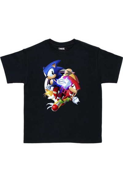 TakeTshirt Sonic Çocuk Tişört Siyah