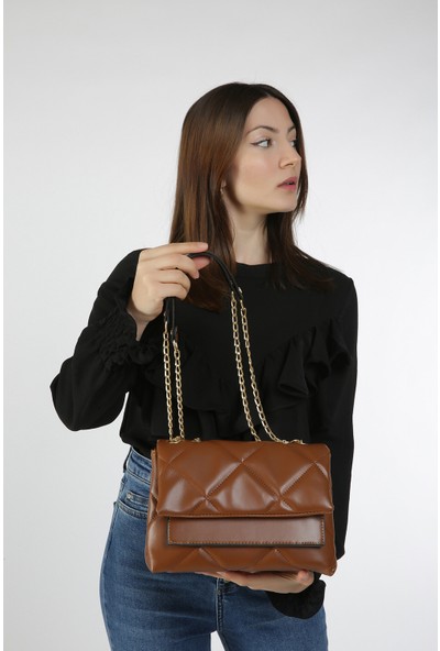 Etka Çanta Kadın Taba Melova Nakışlı Omuz Çantası