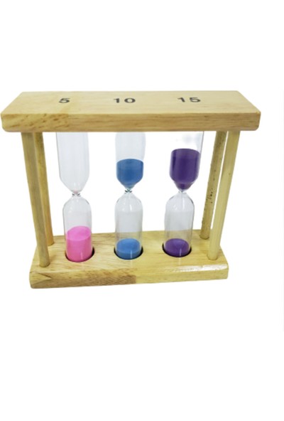 Tazador 3'lü Ahşap 5-10-15 Dk Kum Saati