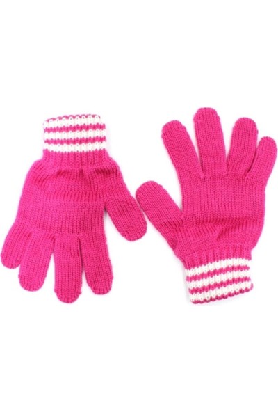 Fuşya Kışlık Kız Çocuk Eldiveni 3-7 Yaş