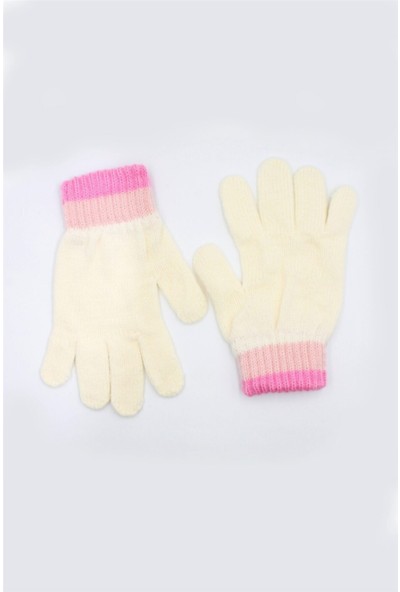 Eleven Market Krem Eldiven Kız Çocuk Kışlık Eldiven 8 -12 Yaş