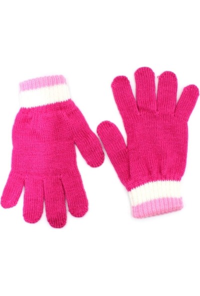 Fuşya Eldiven Kız Çocuk Kışlık Eldiven 8 -12 Yaş