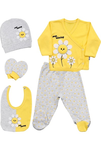 Miniworld Kız 0-3 Ay Papatya 5p Zıbın Set Miniworld Kız 0-3 Ay Papatya 5p Zıbın Set