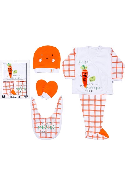 Miniworld 0-3 Ay Pamuk Havuç 5p Zıbın Set Miniworld 0-3 Ay Pamuk Havuç 5p Zıbın Set