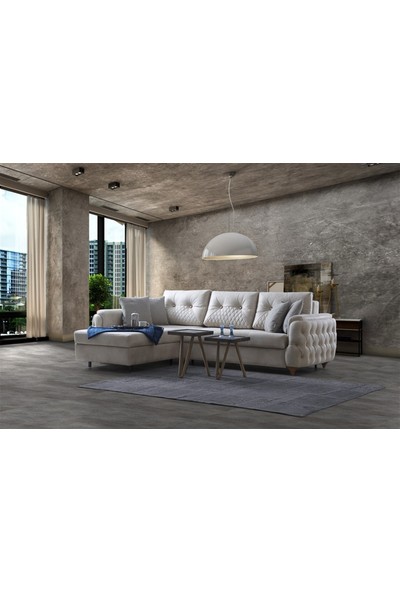 Dekorbizden Madrid Köşe Koltuk Yataklı +Sandıklı