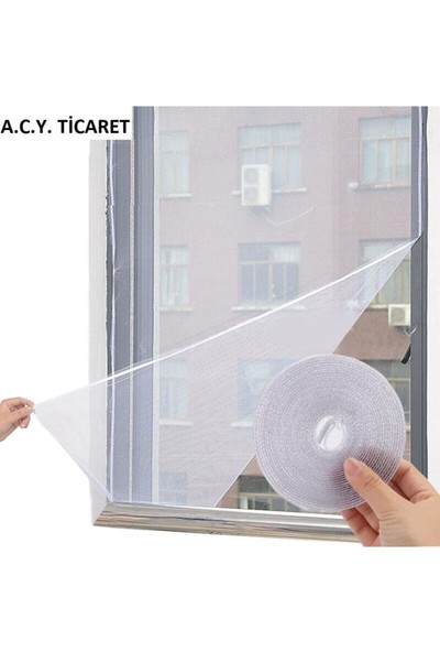 Omac Hazır Pencere Sinekliği 4 mt Bant Hediye Tak Çıkar Tül 100 x 150 cm Omac Hazır Pencere Sinekliği 4 mt Bant Hediye Tak Çıkar Tül 100 x 150 cm