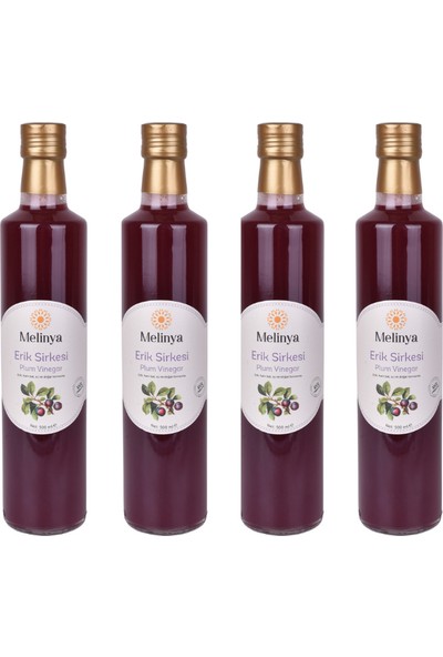 Melinya Doğal Fermente Erik Sirkesi 500 ml x 4 Adet Melinya Doğal Fermente Erik Sirkesi 500 ml x 4 Adet