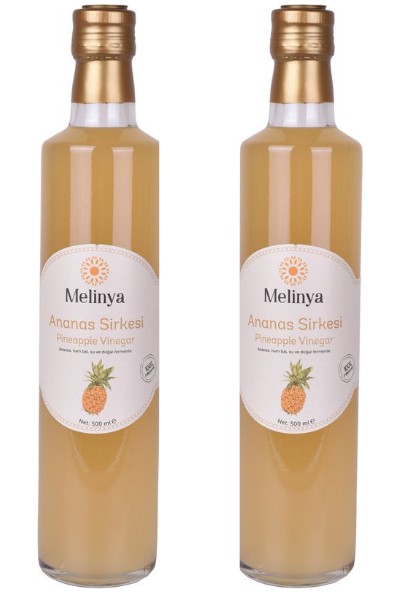 Melinya Doğal Fermente Ananas Sirkesi 500 ml 2 Adet Cam Şişe Melinya Doğal Fermente Ananas Sirkesi 500 ml 2 Adet Cam Şişe