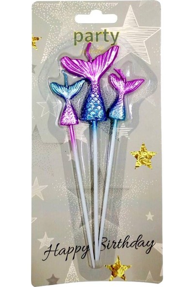 Deniz Kızı Kuyruğu Pasta Mumu Deniz Kızı Kuyruğu Pasta Mumu