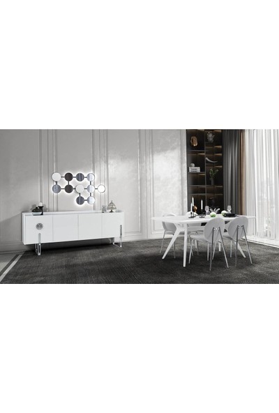 Moleron Plain Yemek Odası Beyaz (Mat)