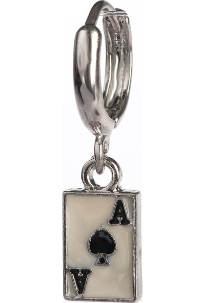 Hayalevi Consept Çelik Maça As Rodyum Halka Küpe