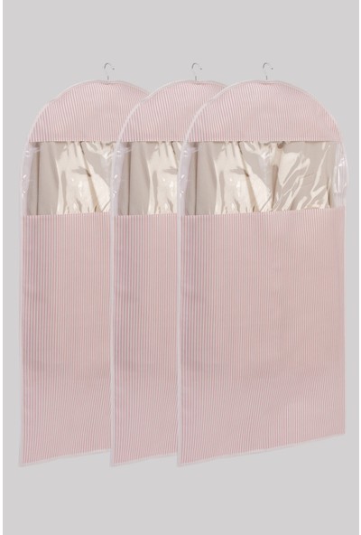 OCEAN HOME 3'lü Pembe Çizgili Elbise Kılıfı 60x100 OCEAN HOME 3'lü Pembe Çizgili Elbise Kılıfı 60x100